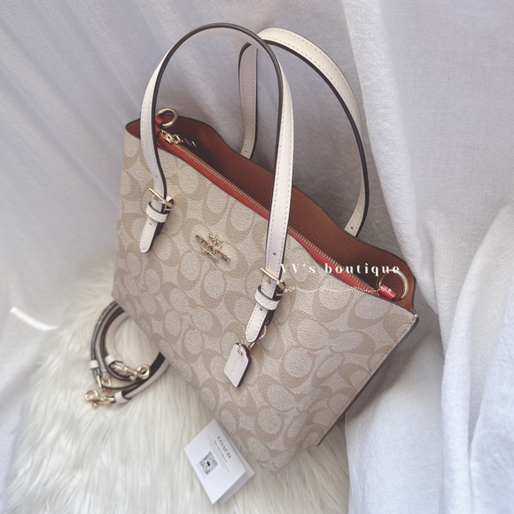 Coach | Bags | Nwt Coach Mollie Tote 25 In Signature Canvas Light Khaki ...